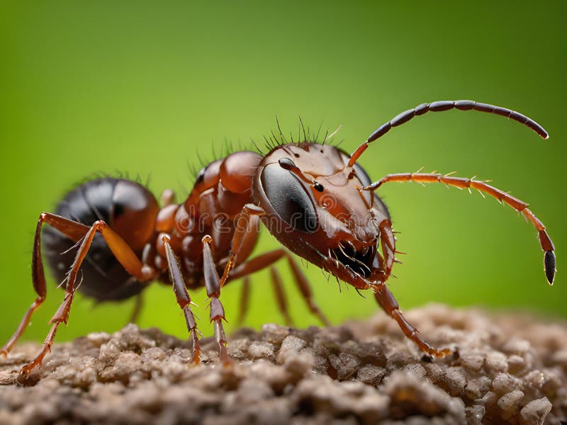 A Close Up of a Ant Ant on a Rock Stock Illustration - Illustration of ...