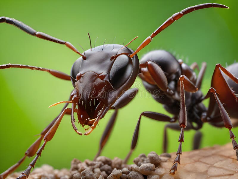 A Close Up of a Ant Ant on a Rock Stock Illustration - Illustration of ...