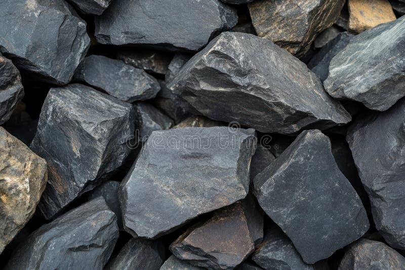 Close-up of Anthracite Black Stone Texture Stock Illustration ...