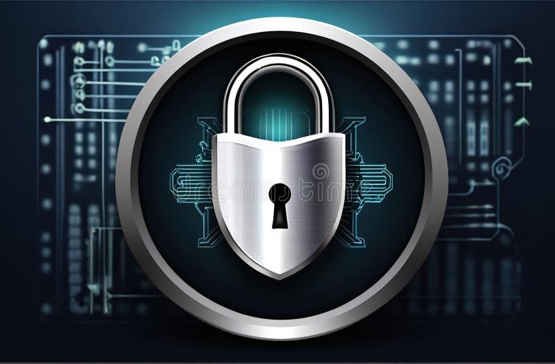 Close Up Anti Hackers Lock Logo Stock Illustration - Illustration of ...