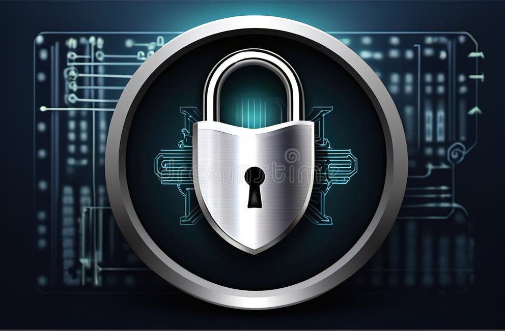 Close Up Anti Hackers Lock Logo Stock Illustration - Illustration of ...