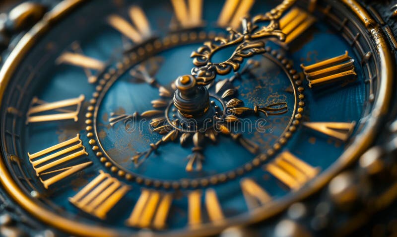 Close-up of Antique Clock Face. a Closeup of an Ancient Clock Face ...