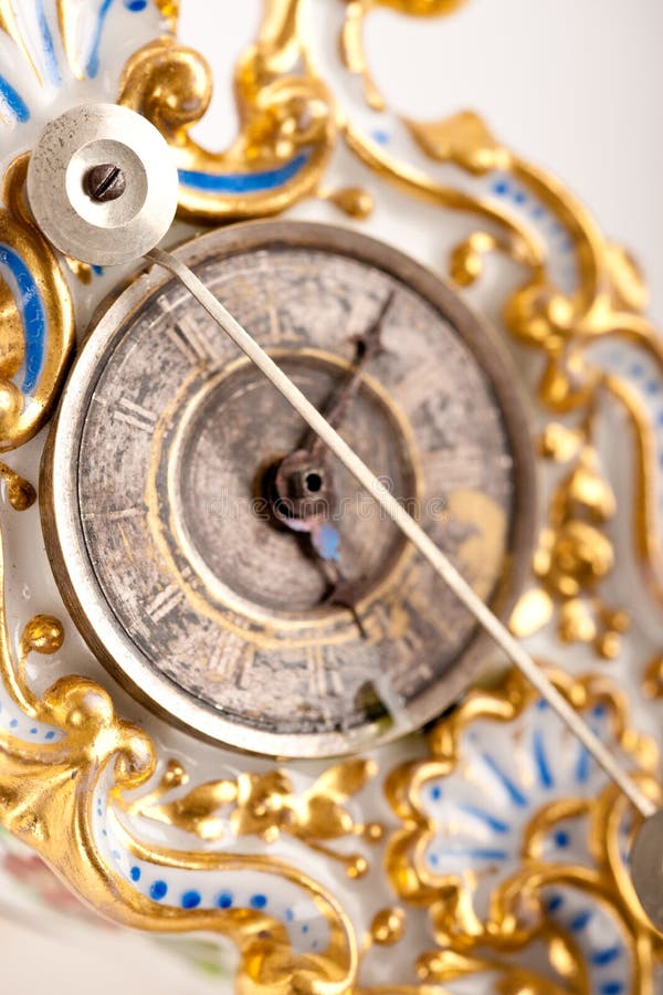 Close-up of Antique Porcelain Clock Stock Photo - Image of historic ...