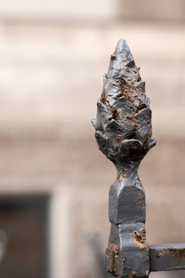 Old Rusty Wrought Iron Fence at a Garden Stock Photo - Image of metal ...