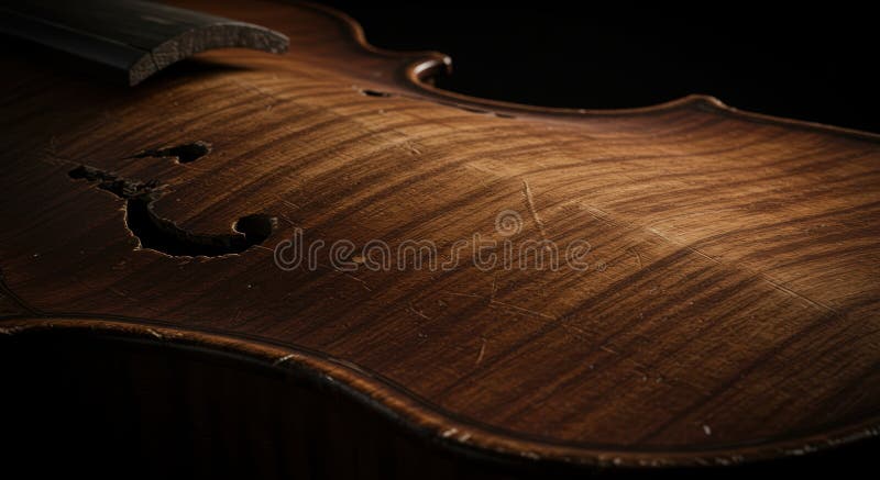 Close-up of an Antique Violin?s Worn Textured Surface Under Dramatic ...