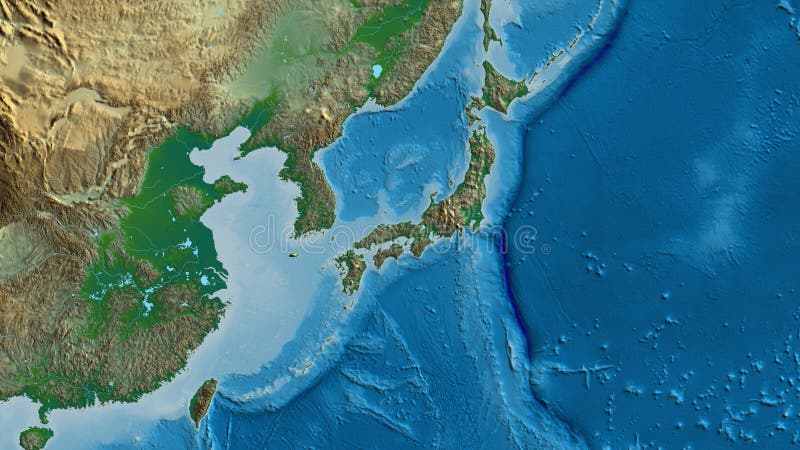 Japan area. Physical map stock illustration. Illustration of ocean ...