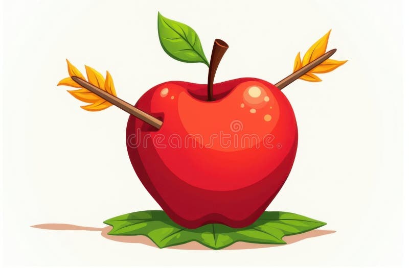 Close Up of an Apple Hit by Arrow at 25-1-2025 Stock Illustration ...