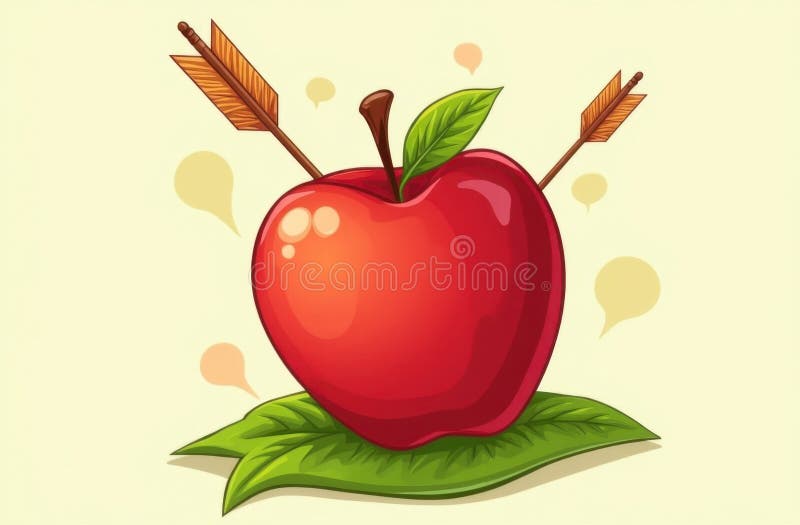 Close Up of an Apple Hit by Arrow at 25-1-2025 Stock Illustration ...