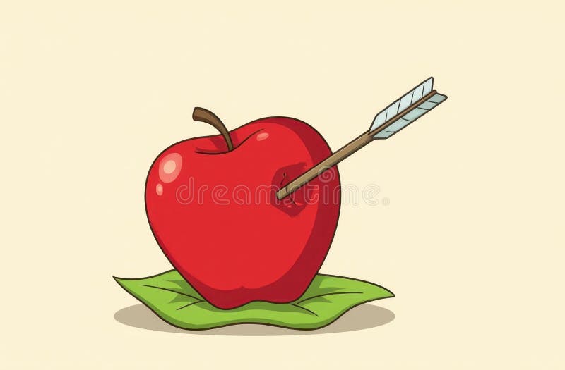 Close Up of an Apple Hit by Arrow at 25-1-2025 Stock Illustration ...