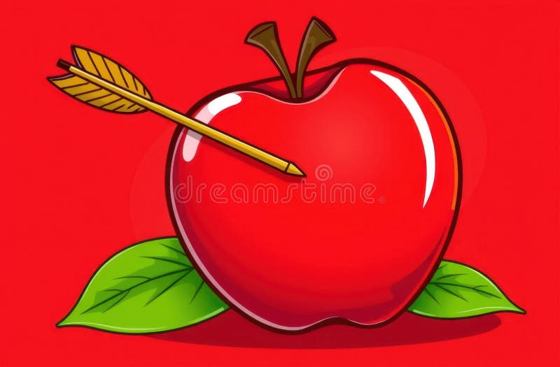 Close Up of an Apple Hit by Arrow at 25-1-2025 Stock Illustration ...
