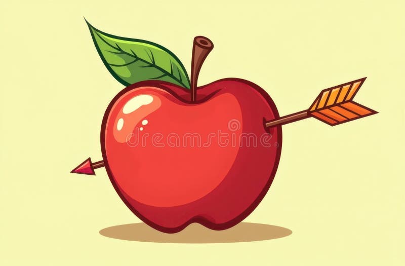 Close Up of an Apple Hit by Arrow at 25-1-2025 Stock Illustration ...