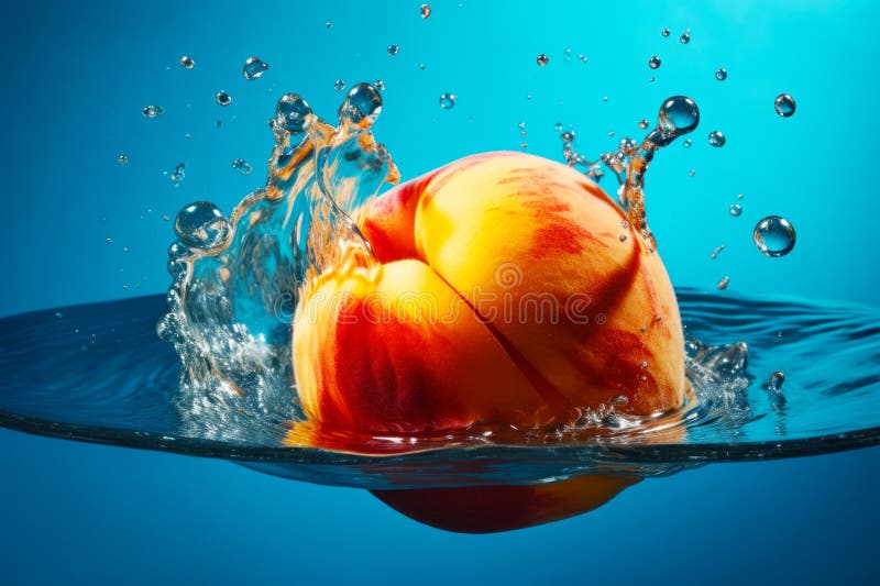 Close Up of Apple in the Water with Splash of Water on it. Generative ...