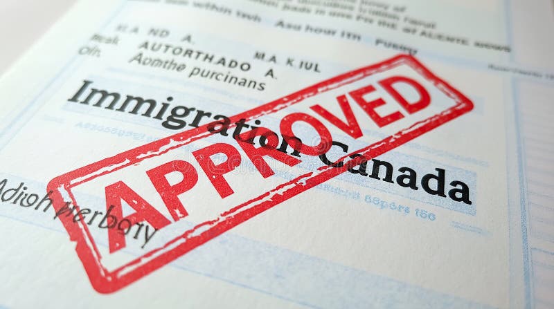 Approved Immigration Document with Stamp for Canada Stock Illustration ...