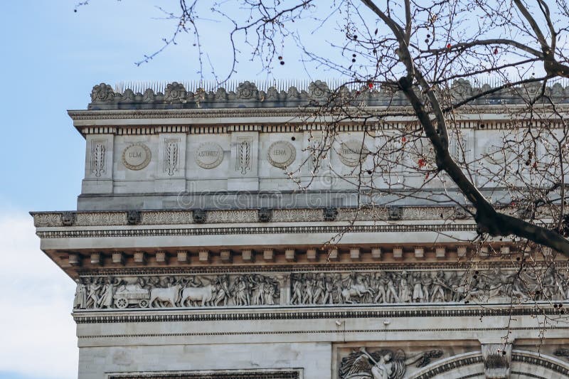 Close-up of the Arc De Triomphe in Paris Stock Photo - Image of ...