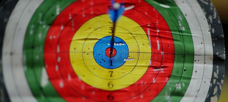 Close Up of Archery Target and Arrow with Ample Space for Customized ...