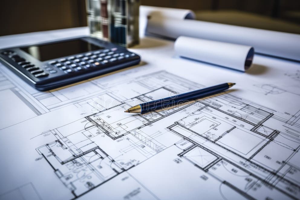 Close Up of an Architect S Gantt Chart with Planning Tools and Design ...