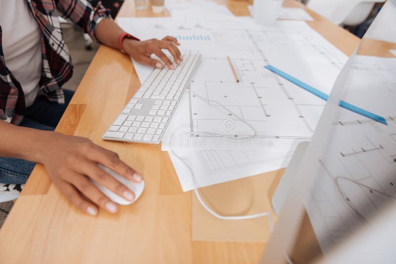 Close Up of an Architects Workplace Stock Image - Image of equality ...