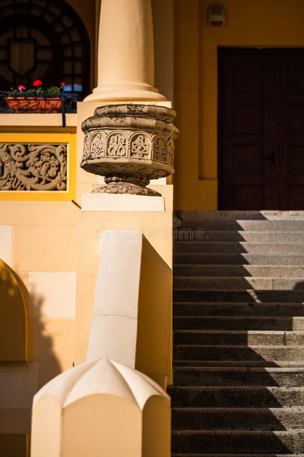 Close Up of Architectural Details of Elegant Facade Building Stock ...