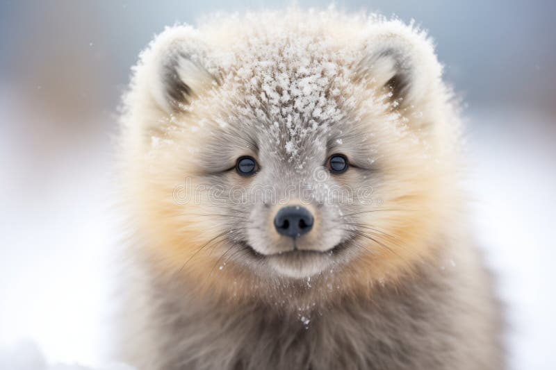 Close-up of Arctic Fox Face with Frost Stock Image - Image of animal ...