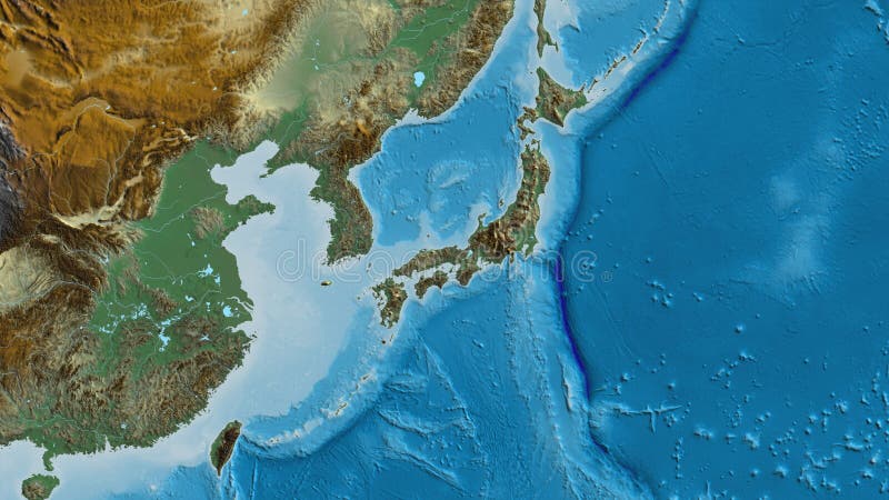 Japan area. Relief map stock illustration. Illustration of asia - 283712907