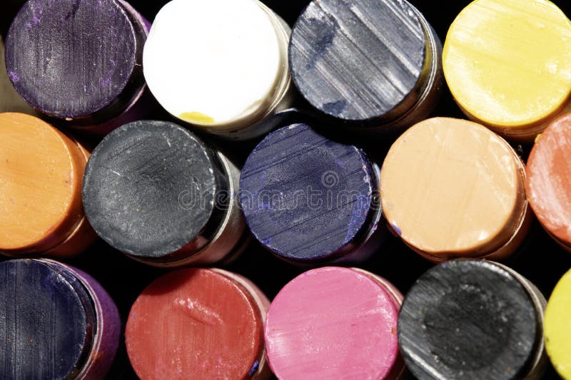Close Up of Art Oil Crayon Sticks in Different Colours Stock Image ...