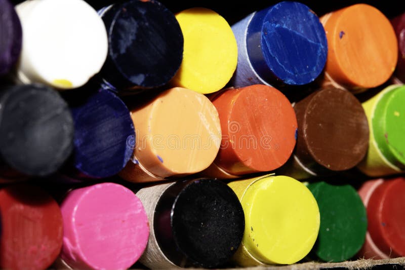 Close Up of Art Oil Crayon Sticks in Different Colours Stock Photo ...