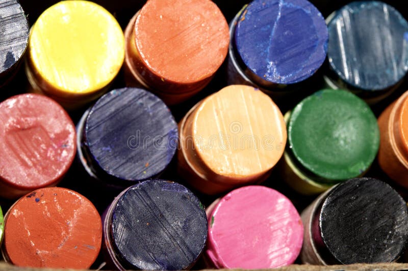 Close Up of Art Oil Crayon Sticks in Different Colours Stock Photo ...