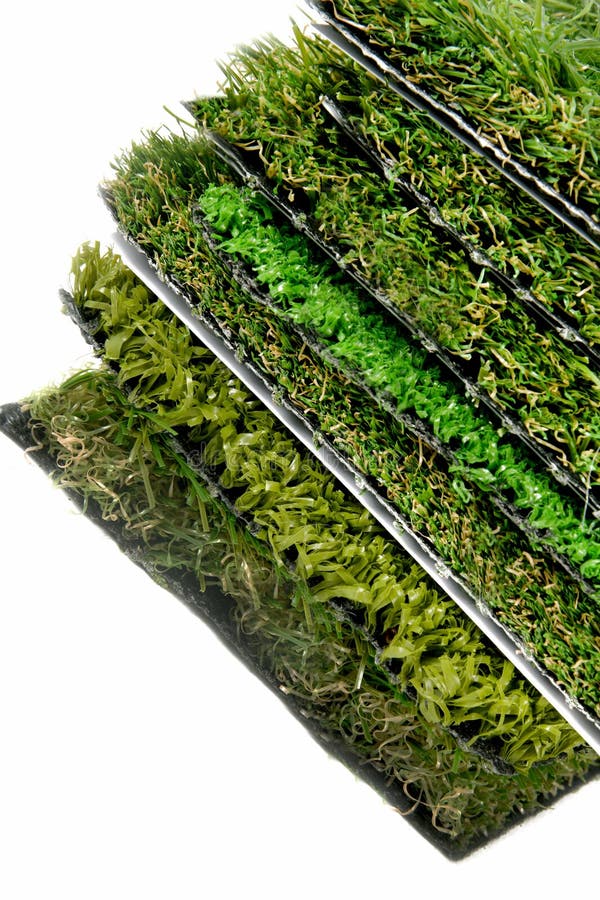The Artificial Grass Turf Samples Isolated on White Stock Image - Image ...