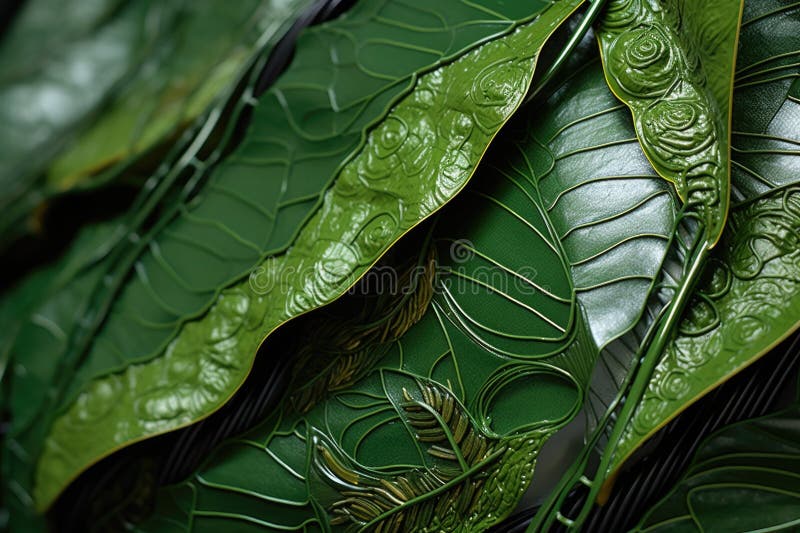 Close-up of Artificial Leaf Structure and Materials Stock Illustration ...