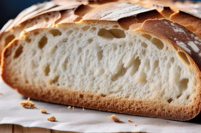 Close-Up of Artisan Sourdough Bread with Crusty Exterior Stock ... Close-Up of Artisan Sourdough Bread with Crusty Exterior Stock ...