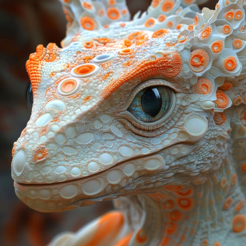 Close-up of an Artistic Creature with Lizard and Octopus Traits ...