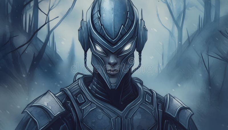 Close Up Artistic Humanoid Character with Future, on Digital Art ...