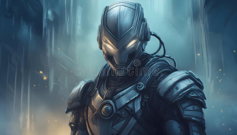 Artistic Humanoid Character with Future, on Digital Art Concept ...
