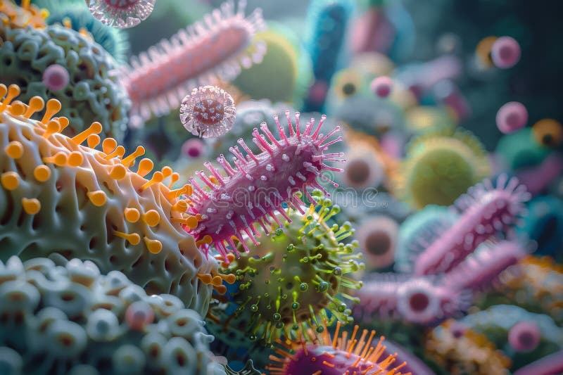 Close-up Artistic Images and Illustrations of Bacteria and Viruses ...