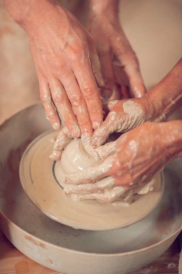 Close Up of Artists Hands Being in Clay Stock Image - Image of inspired ...