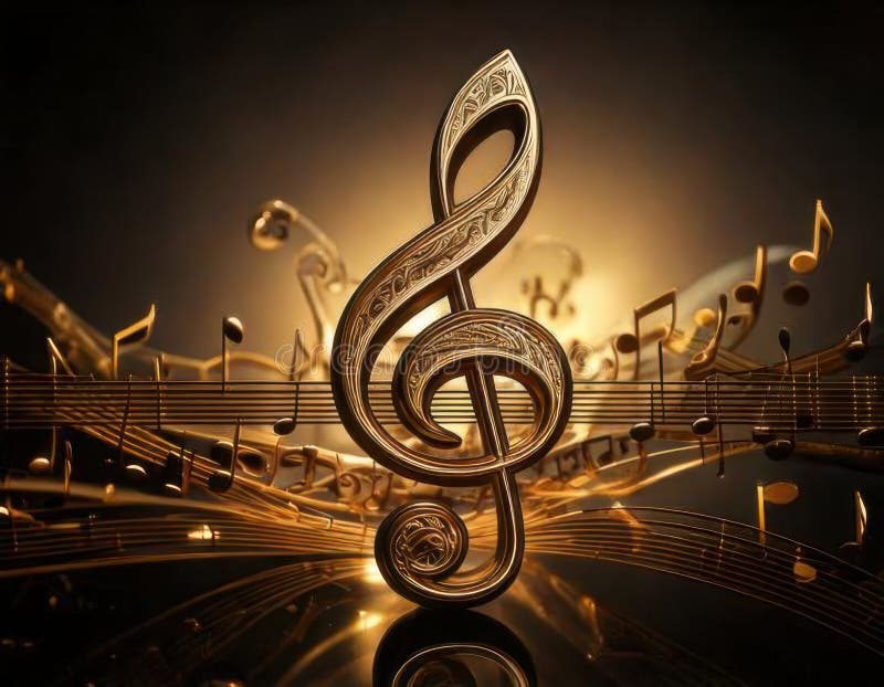 Close Up Artwork Made of a Music Note Stock Illustration - Illustration ...