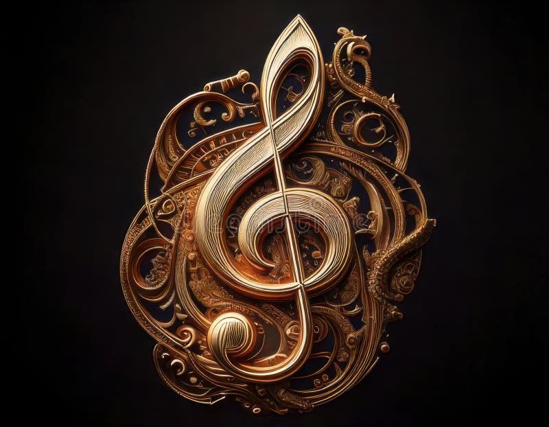 Close Up Artwork Made of a Music Note Stock Illustration - Illustration ...