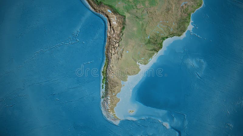 Chile area. Satellite map stock illustration. Illustration of elevation ...