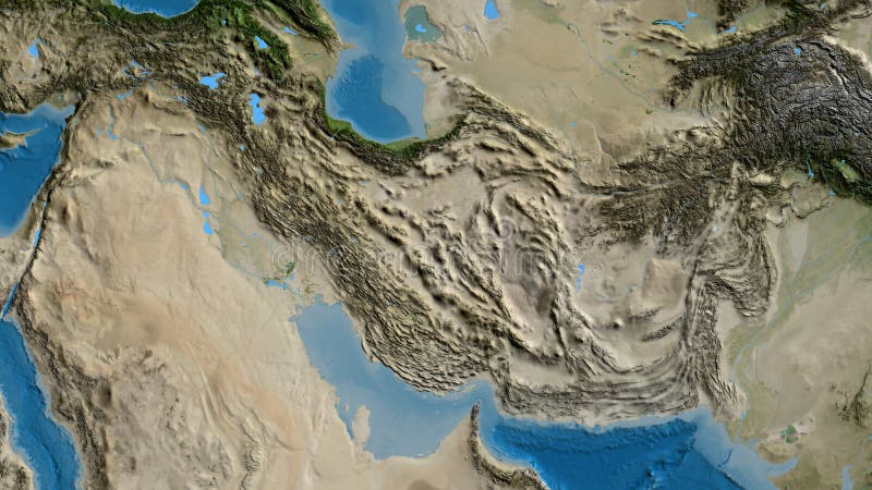 Iran area. Satellite map stock illustration. Illustration of continent ...