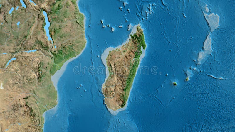 Madagascar Area. Satellite Map Stock Illustration - Illustration of ...