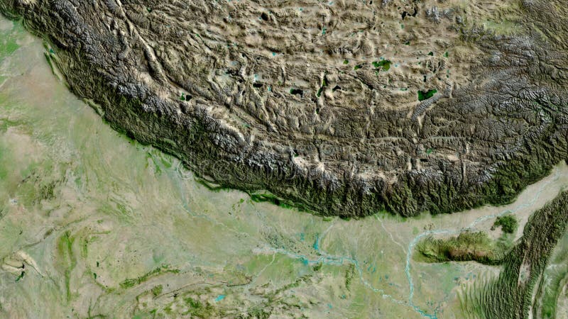 Nepal area. Satellite map stock illustration. Illustration of ...