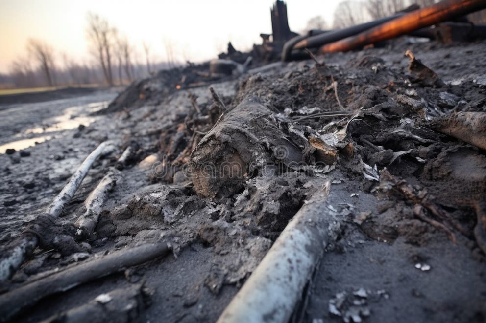 Close Up of Ash from Industrial Waste Dump Stock Photo - Image of toxic ...