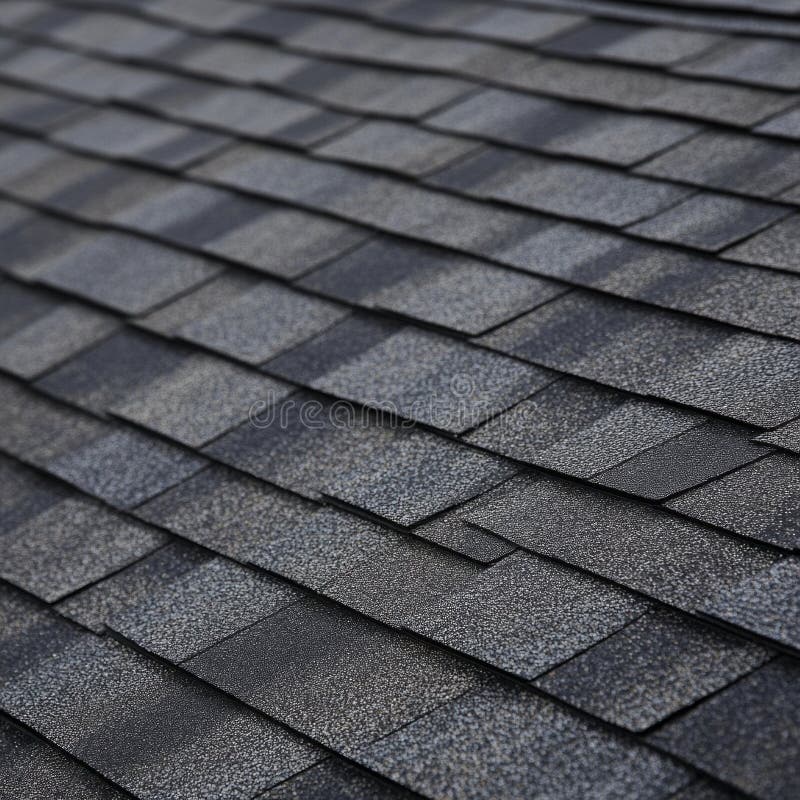 Close-up of Asphalt Shingles in Overlapping Pattern on Roof Surface ...