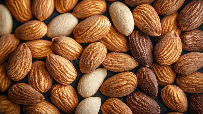 Close-up of Assorted Almond Nuts, Texture Concept Stock Image - Image ...