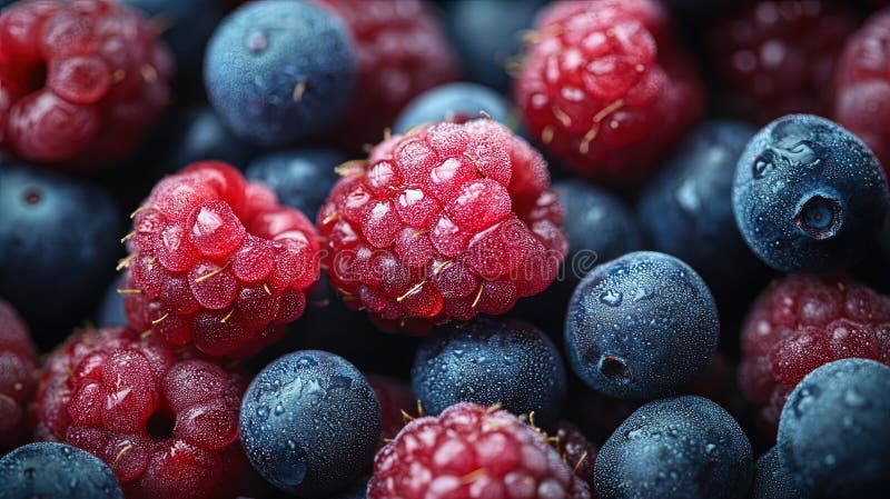 Close-up of Assorted Berries, High-resolution Image Stock Illustration ...