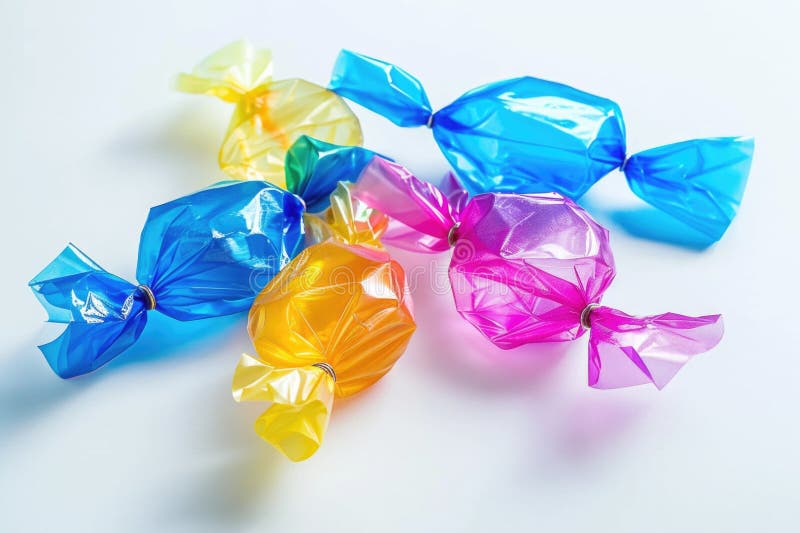 Close Up of Assorted Candy Wrapped in Plastic. Perfect for Sweet Treat ...