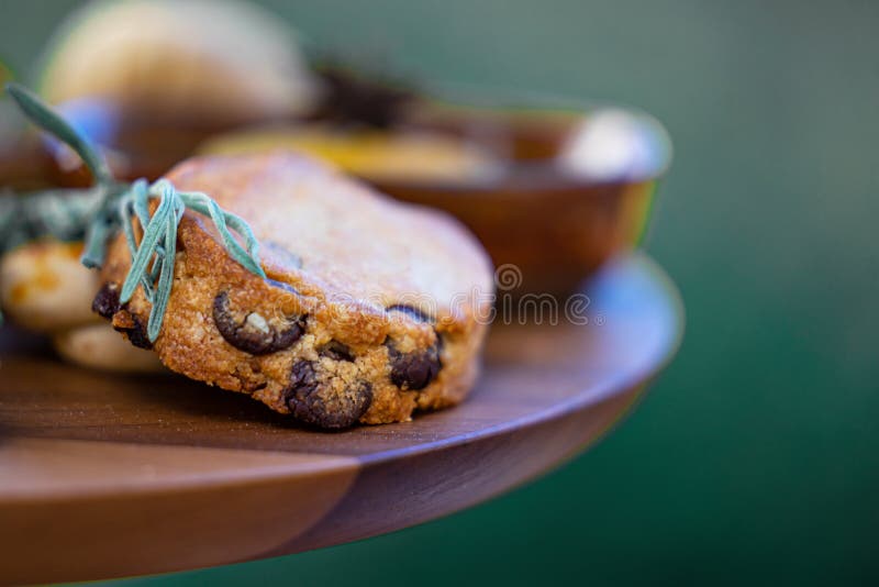 Close Up of Assorted Cookies on Tray with Nuts and Chocolate Pieces ...