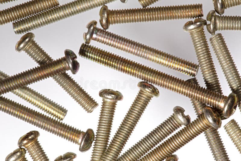 Assorted Metal Bolts Isolated on a White Background Stock Image - Image ...