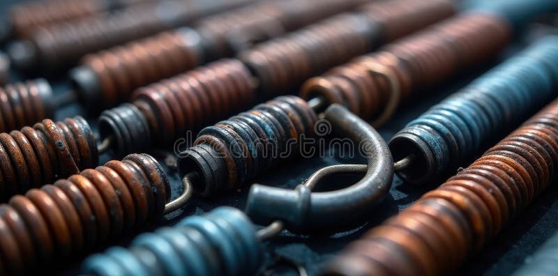Close-up of Assorted Metal Springs, Coiled Compressed, Mechanical ...