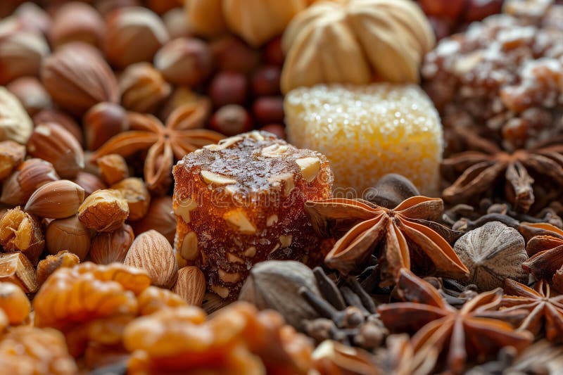 Close Up of Assorted Nuts and Food Items Stock Photo - Image of tasty ...